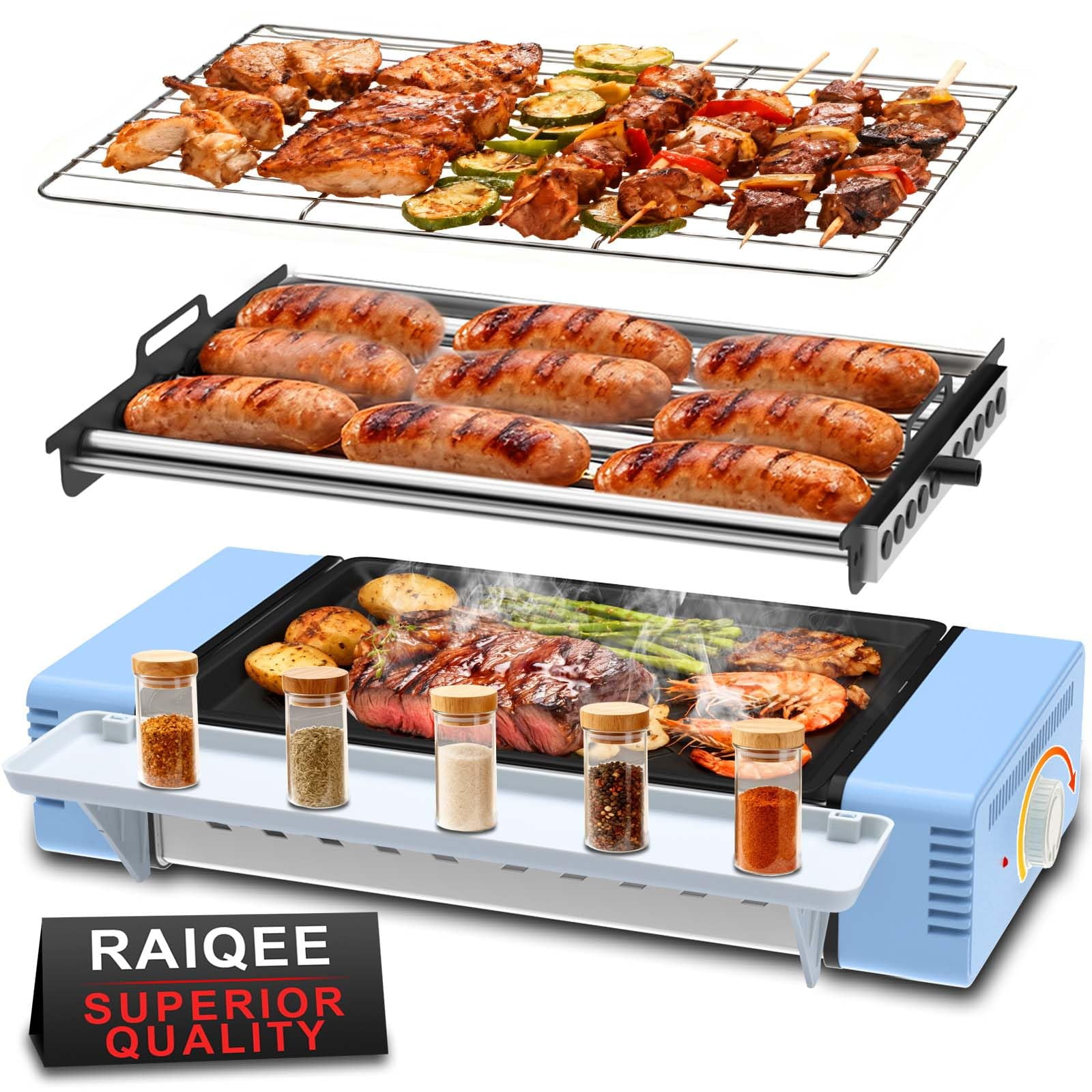 Electric Hot Dog Roller Machine for Home,3 in 1 Indoor Grill with ...