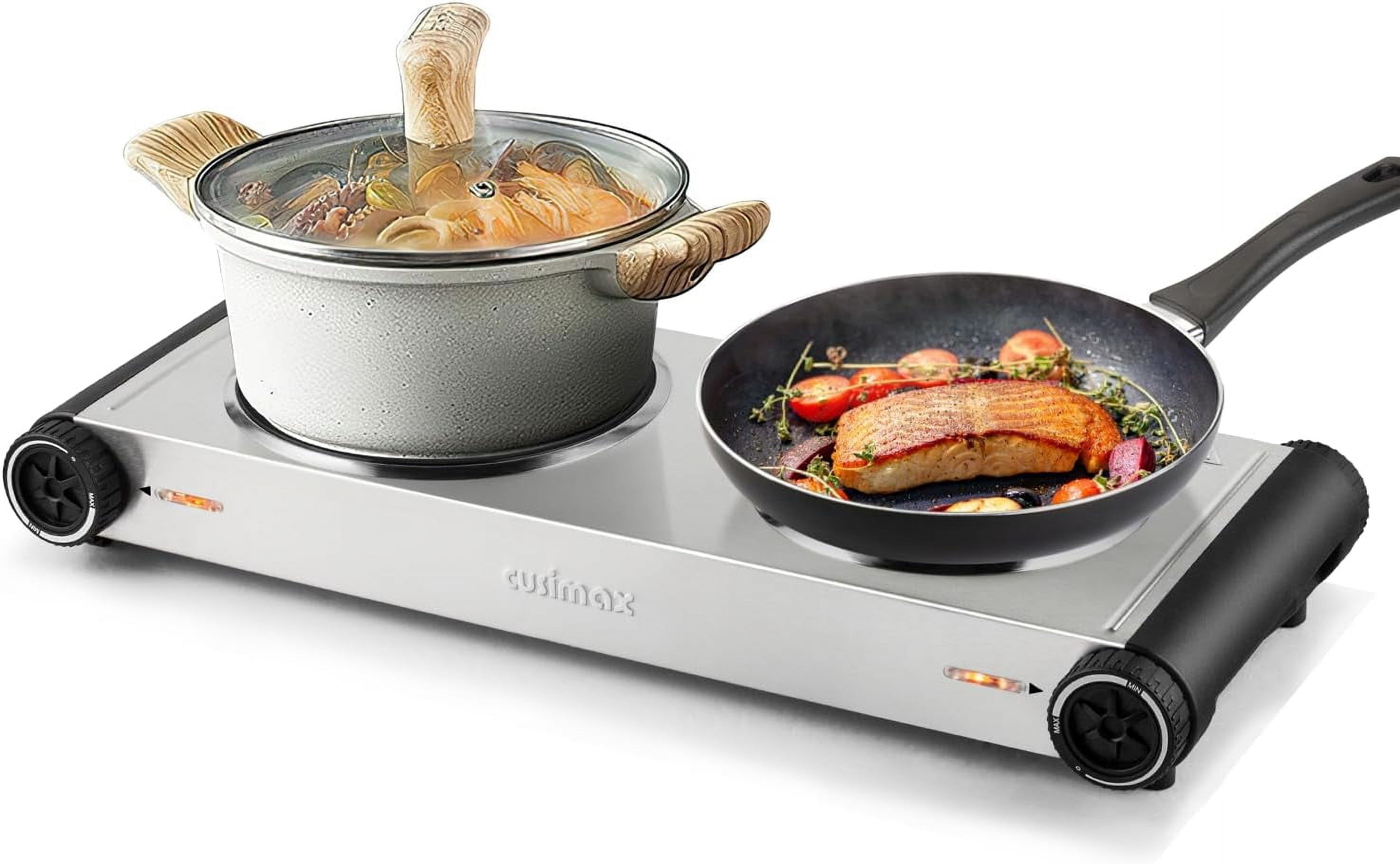 Electric Hot Plate,Cusimax Double Portable Electric Stove,1800w ...