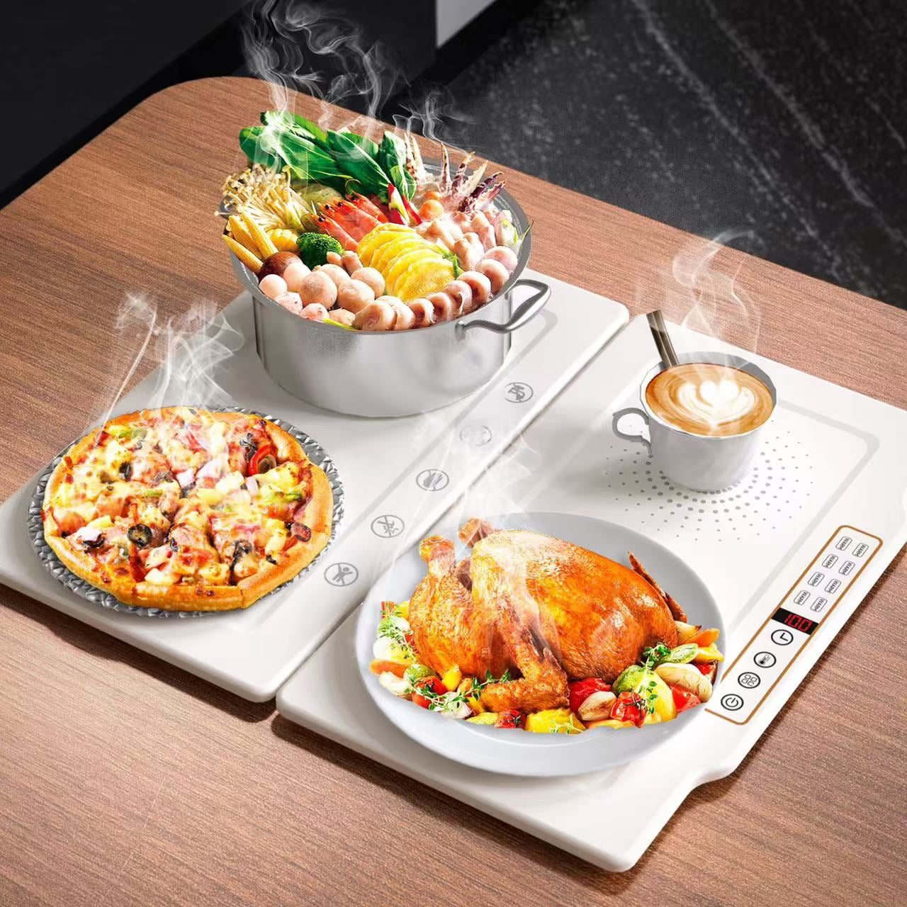 Electric Hot Plate Food Warming Mat, Metal Foldable and Portable ...