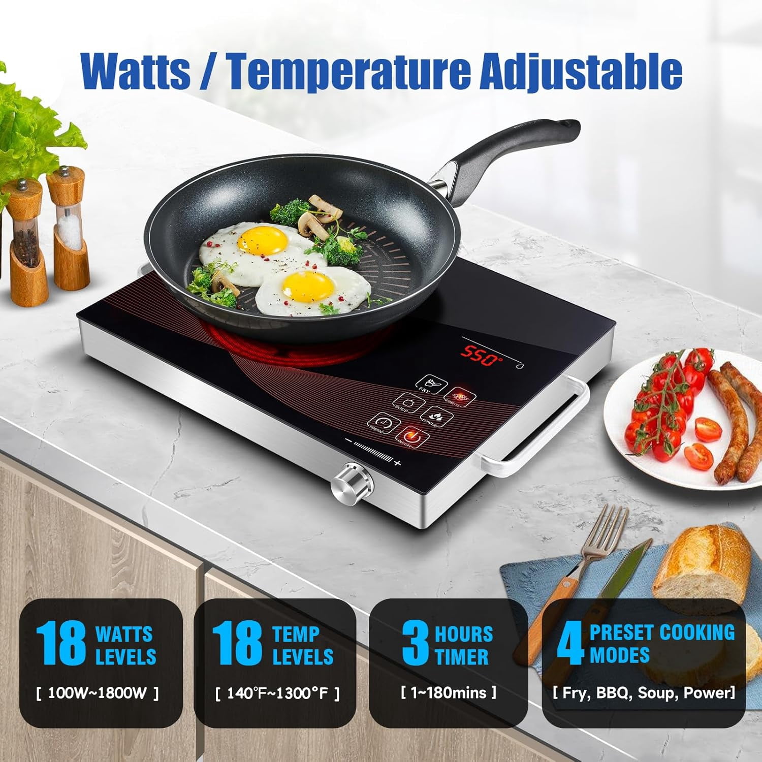 Electric Hot Plate Single Burner for Cooking, Portable Countertop Free ...