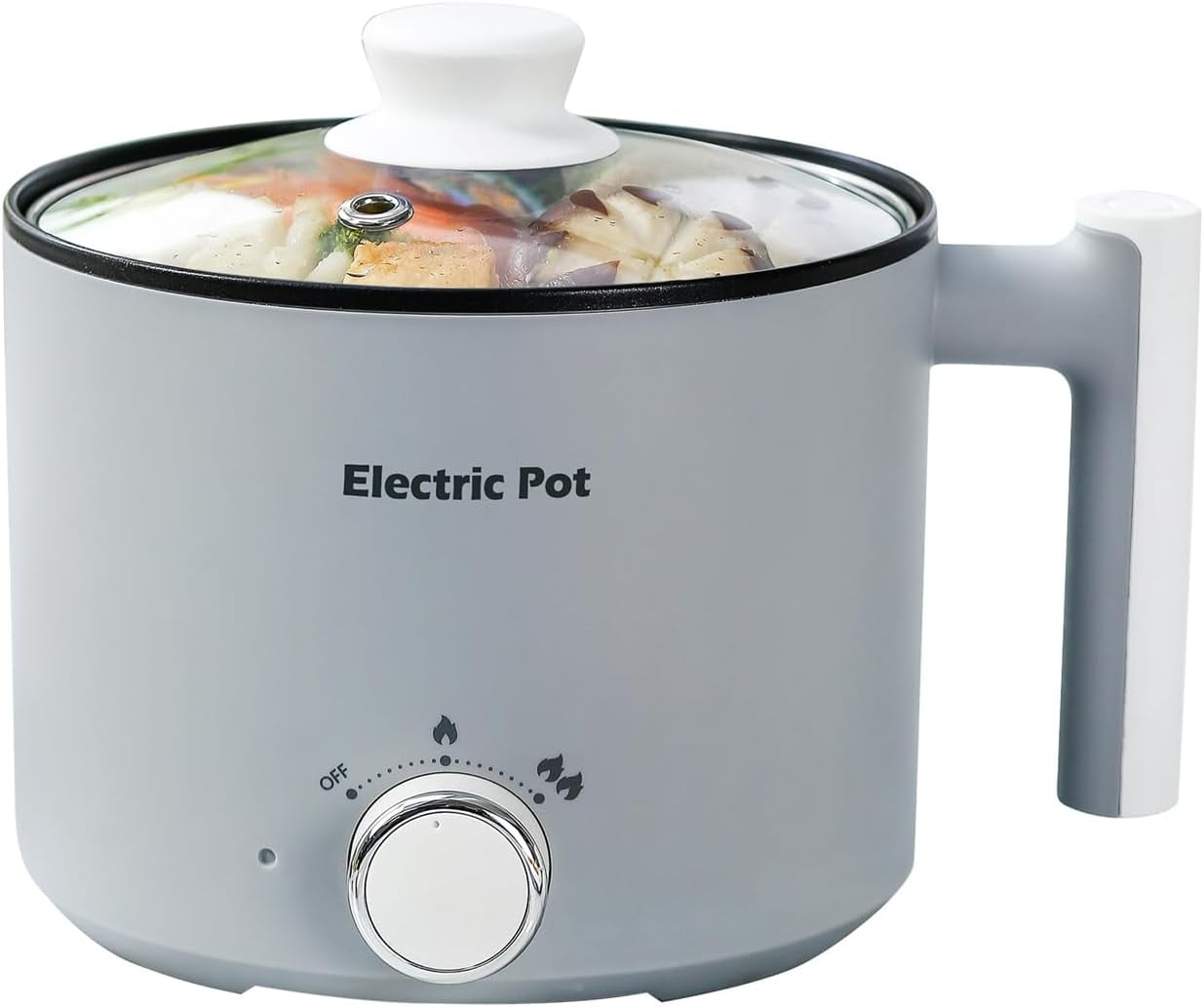 Electric Hot Pot:1.5 L Ramen Cooker, Dual Power Mini Portable Multi ...
