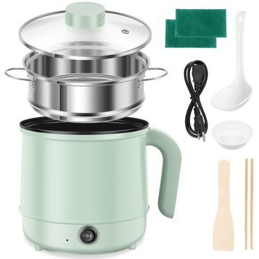 LASIEYO 1.8L Non-Stick Electric Hot Pot with Steamer Ramen Cooker with ...