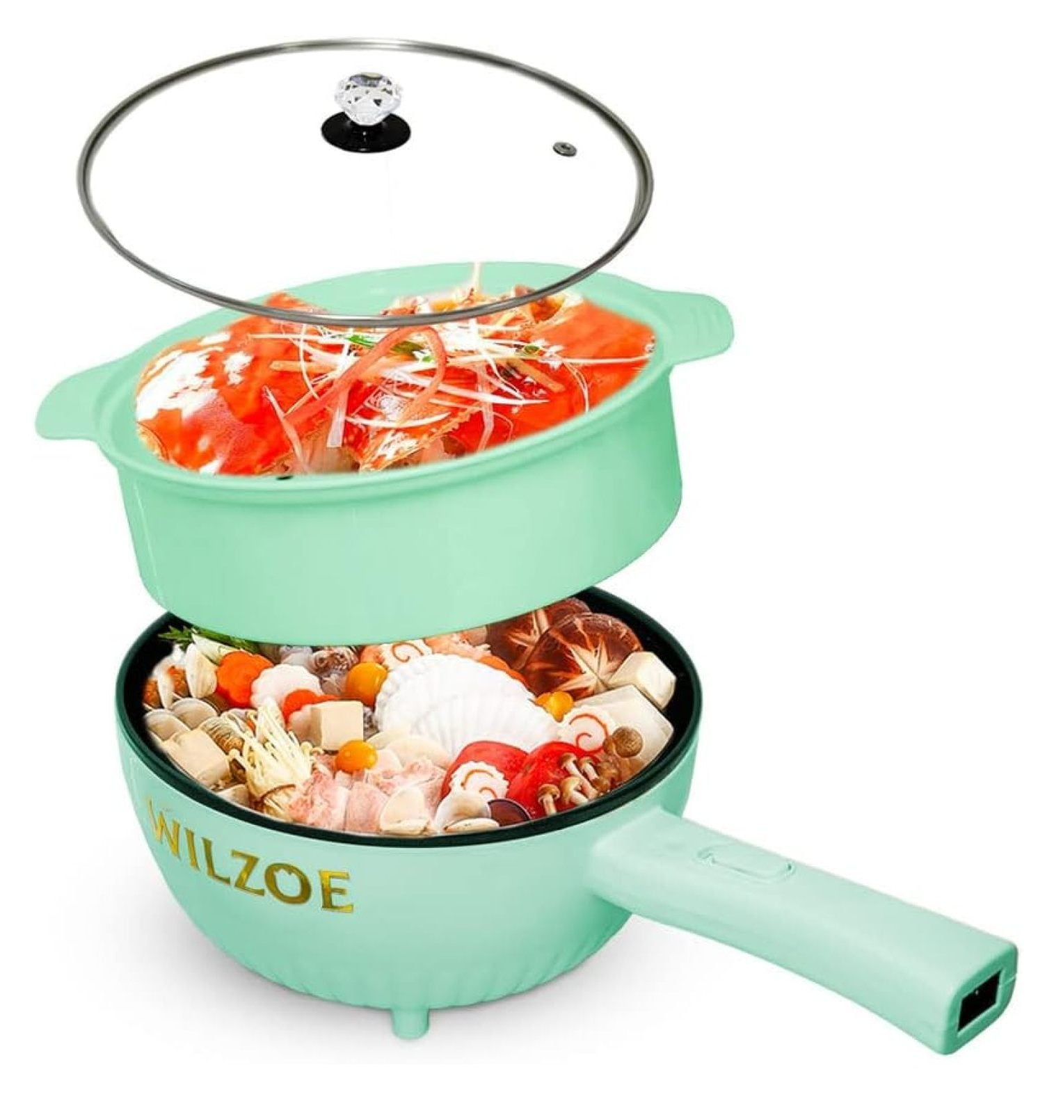 Electric Hot Pot 2.8L,1000W Non-Stick Saute Pot,Rapid Noodles Cooker ...