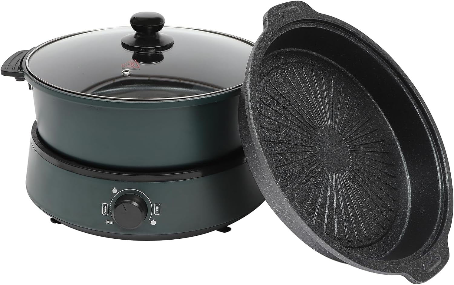 Electric Hot Pot - 4.2QT /4L Capacity, Split Non Stick Electric Skillet ...
