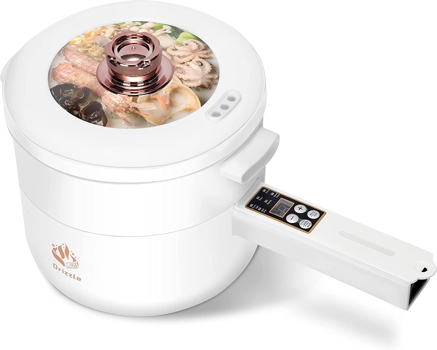 Electric Hot Pot Cooker Steamer 1.8L Multifunctional Nonstick Pan ...