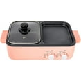 Electric Hot Pot with Grill 2 in 1 Multifunction Nonstick Griddle and Hot Pot, Separate Dual ...