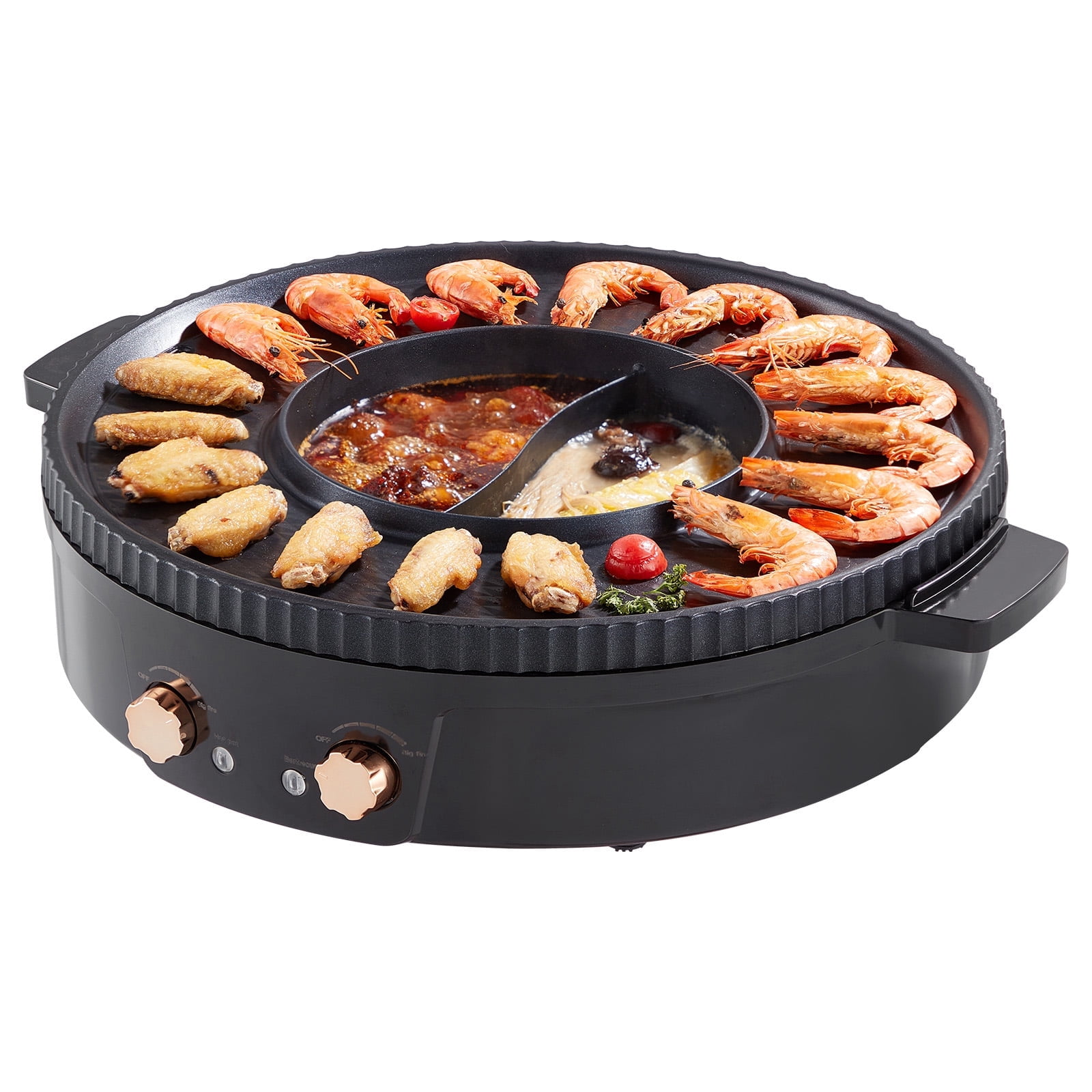 Electric Hot Pot and Grill Combo, 2-in-1 Hot Pot with Grill ...