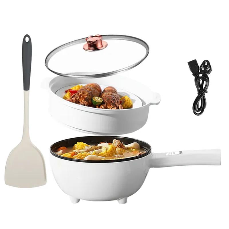 Electric Hot Pot Non-Stick Frying Pan Portable Noodles Cooker with Long ...