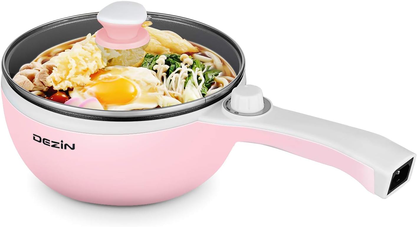 Electric Hot Pot Upgraded, Non-Stick Saute Pan, Rapid Noodles Pot, 1.5L ...