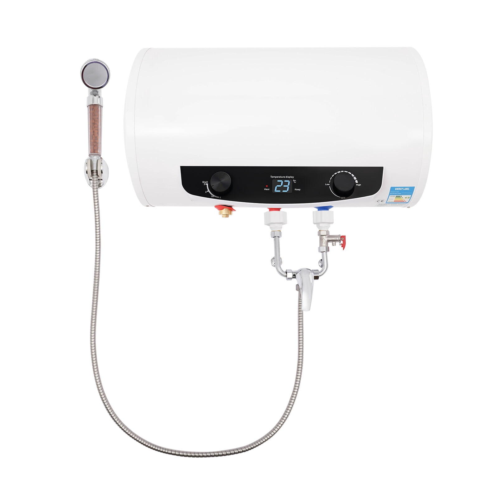 Electric Hot Water Heater，50L/13.2Gal Tankle Water Heater Shower ...