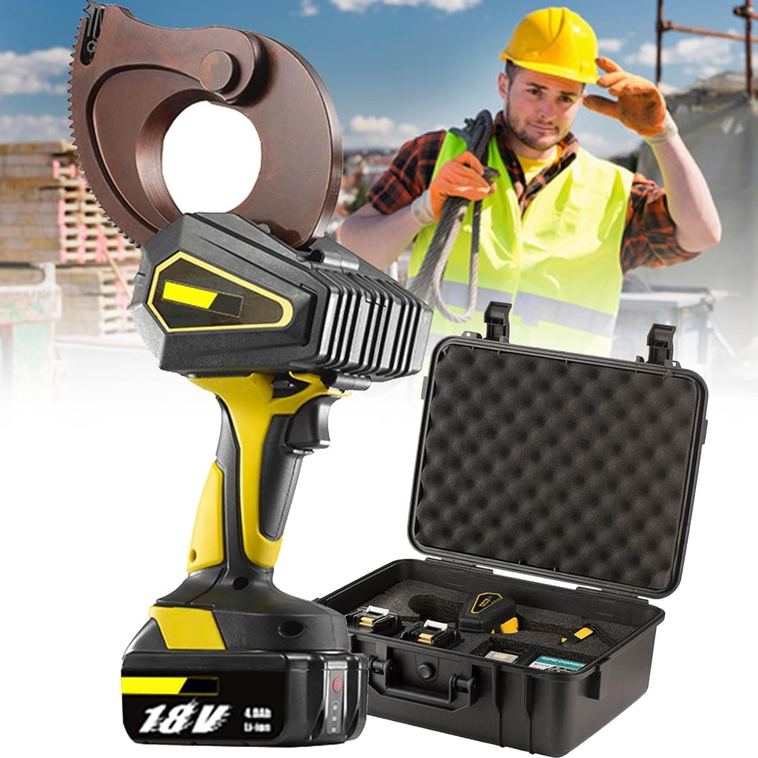 Electric Hydraulic Wire Crimper, Battery Powered Hydraulic Cable Cutter ...