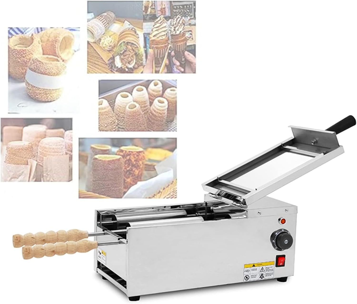 Electric Ice Cream Cone Machine, 1500WCommercial Chimney Cake Machine ...