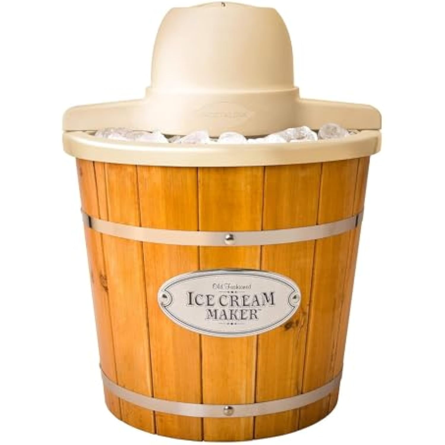 Electric Ice Cream Maker 4 Quart - Quick Prep & Vintage Wood Style ...