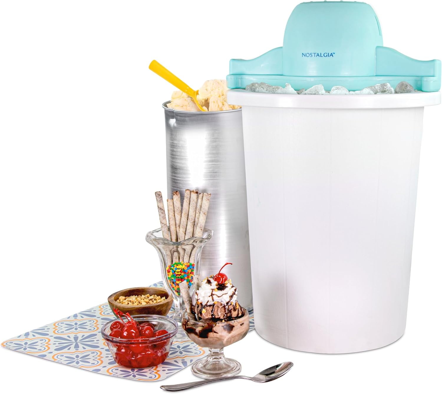 Electric Ice Cream Maker - Old Fashioned Soft Serve Ice Cream Machine ...