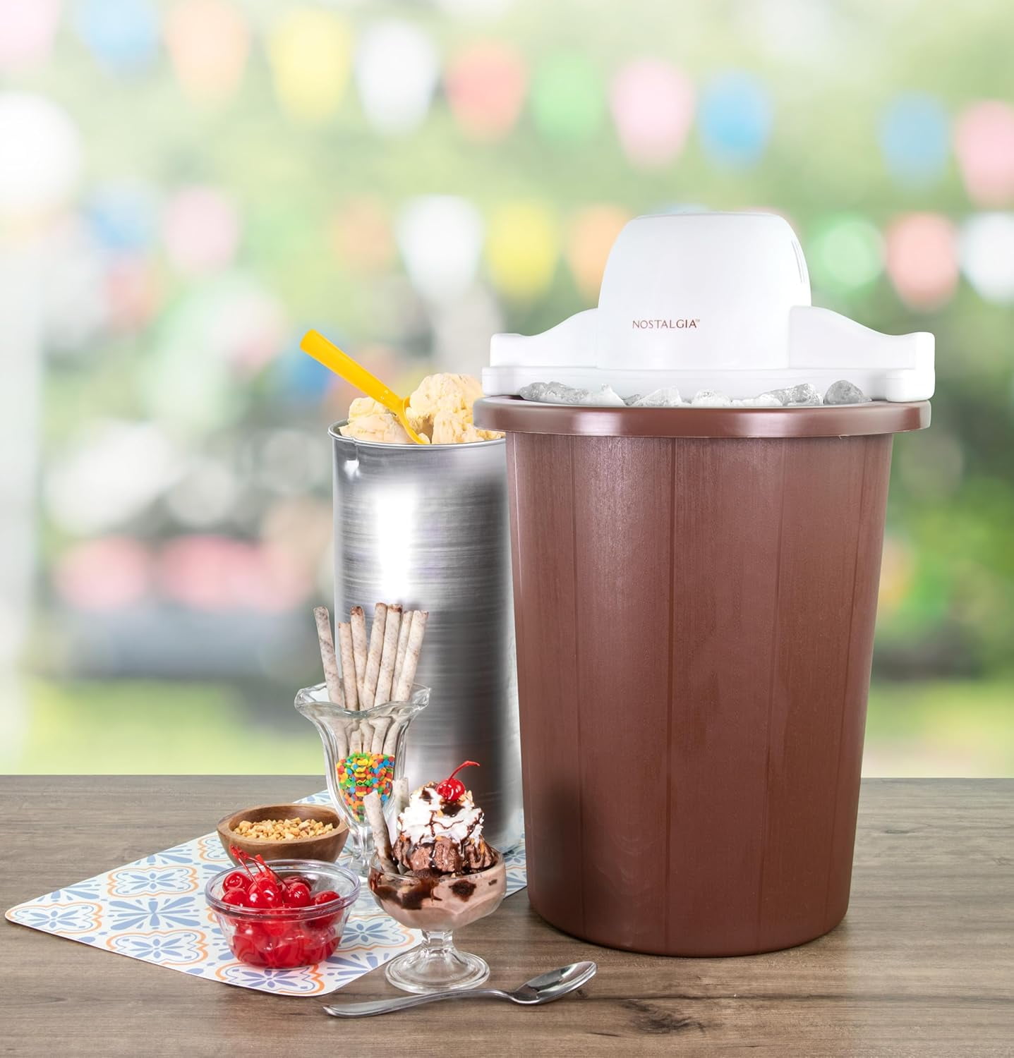 Electric Ice Cream Maker Parlor Style, Old-Fashioned Soft Serve Ice ...