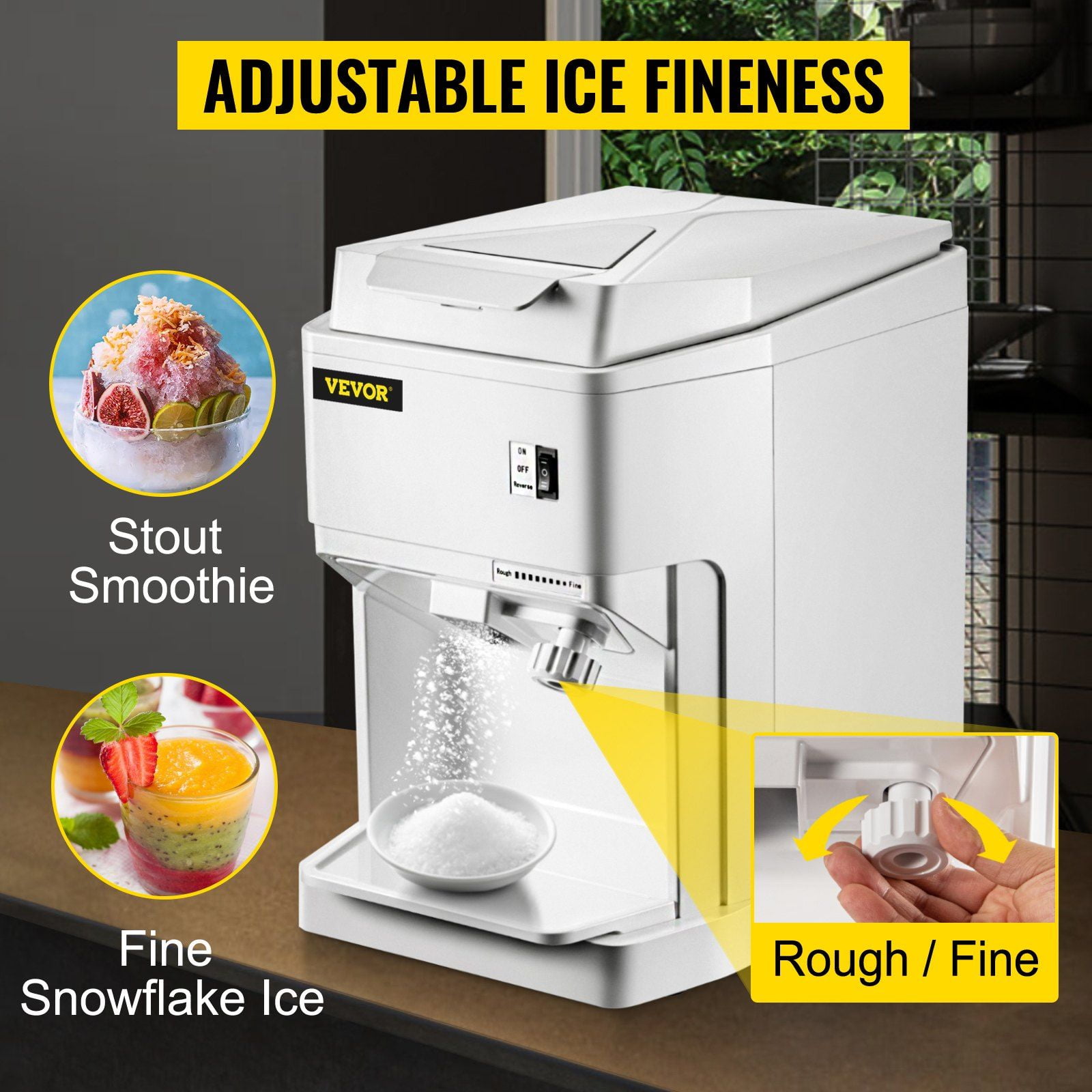 Electric Ice Shaver Machine - 265 LBS/H Commercial Snow Cone Maker ...