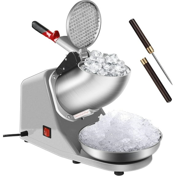 Electric Ice Shaver Snow Cone Maker Machine Silver 143lbs/hr with Ice ...