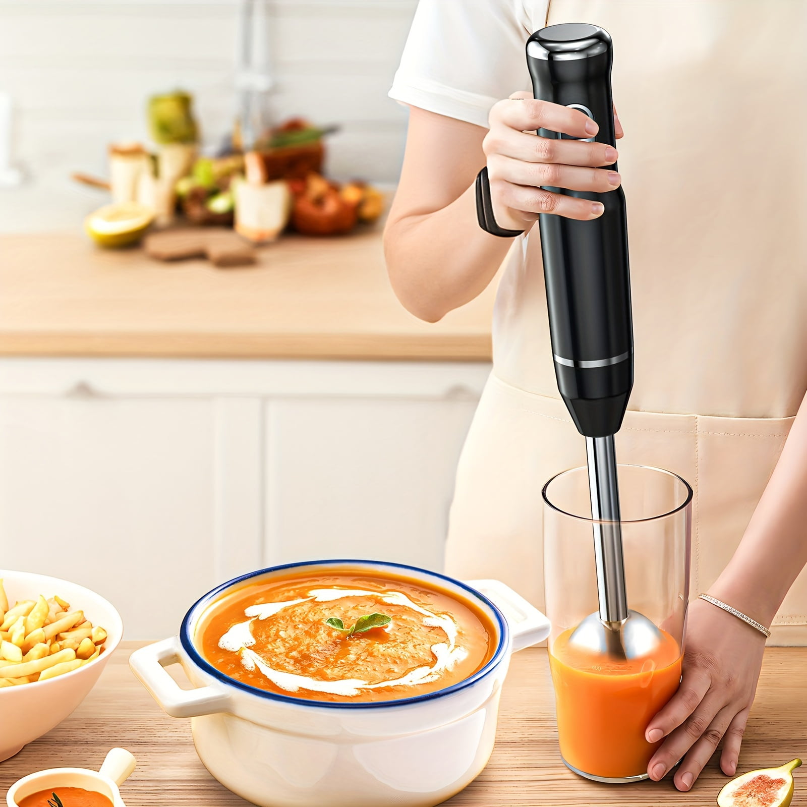 Electric Immersion Blender, Powerful Handheld Blender, 400W Portable ...