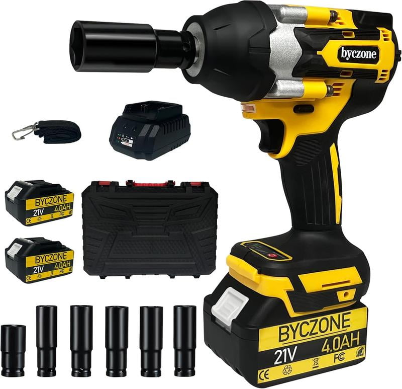 Electric Impact Wrench 1/2, Cordless Impact Wrenches Kit, 1/2 Inch ...