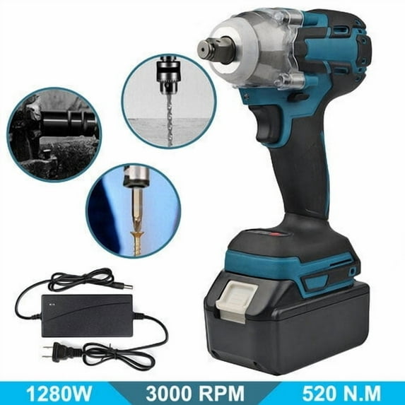 Electric Impact Wrench Gun 1/2'' High Power Driver for Makita 18V ...