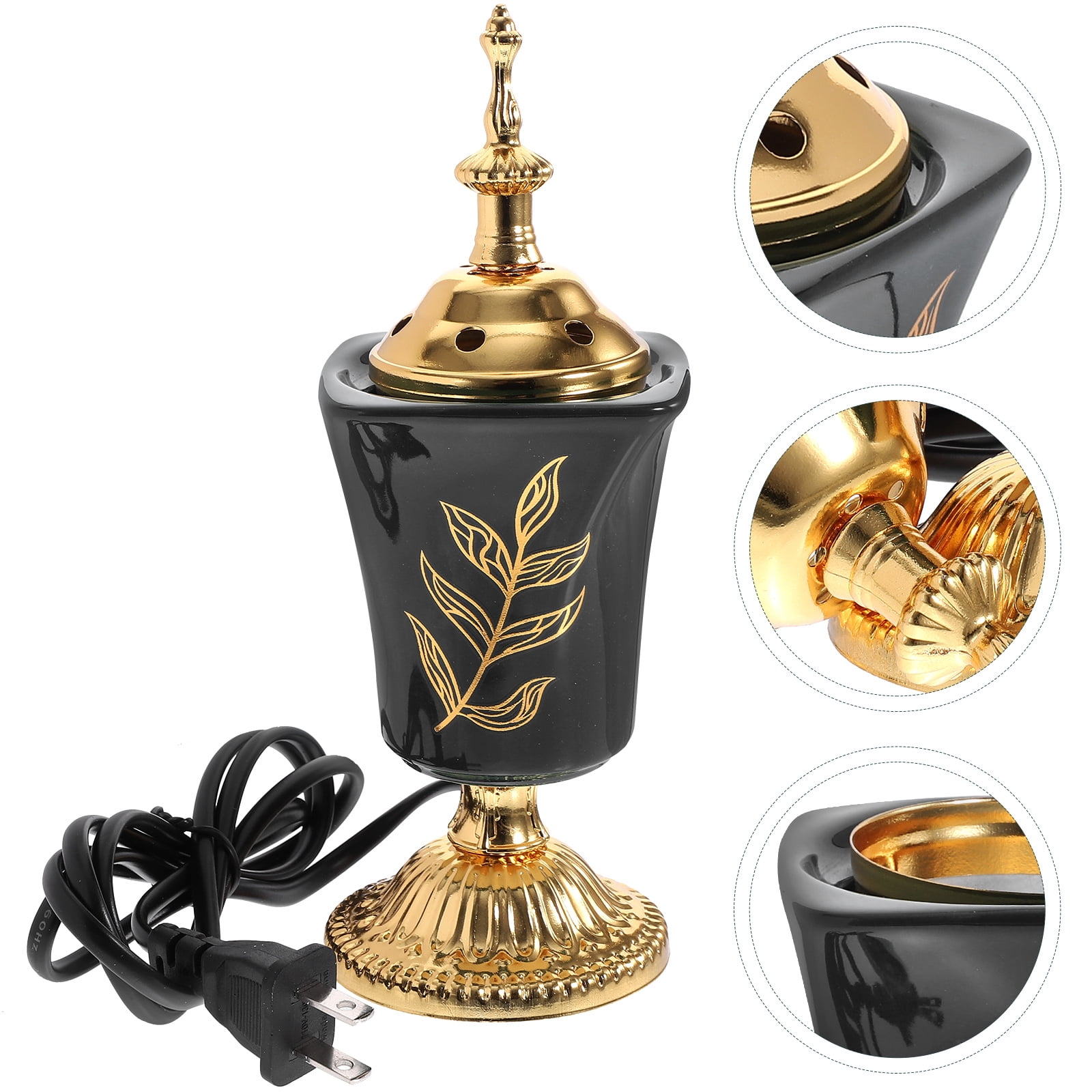 FRCOLOR Black Electric Incense Burner with Middle East Design for Home ...