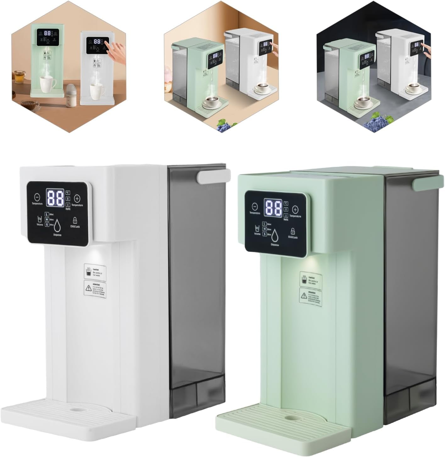 Electric Instant Hot Water Dispenser Adjustable Temperature Countertop ...