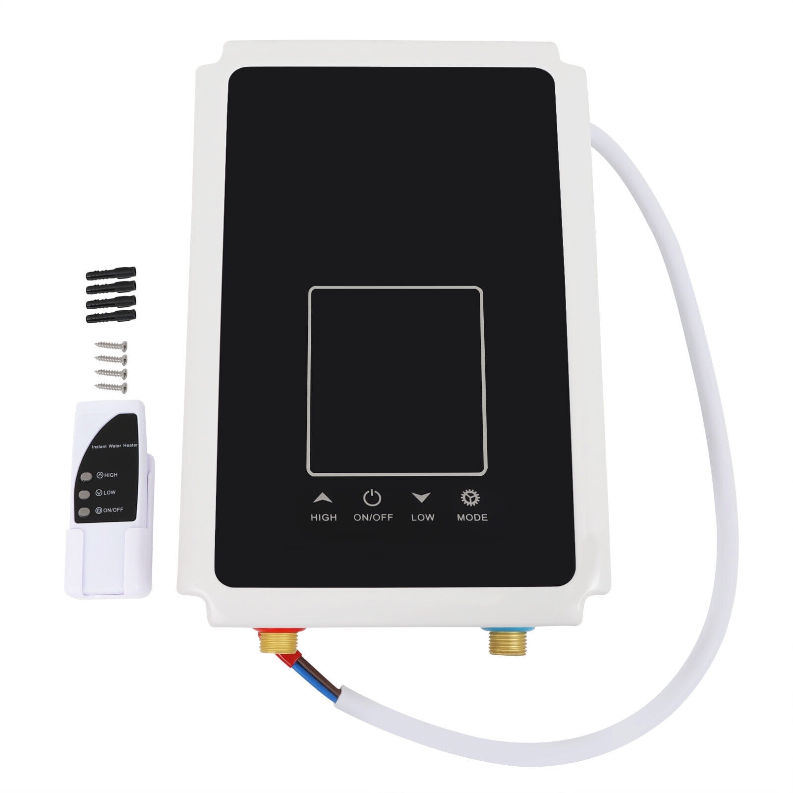 Electric Instant Tankless Hot Water Heater Kitchen Shower Boiler Remote ...