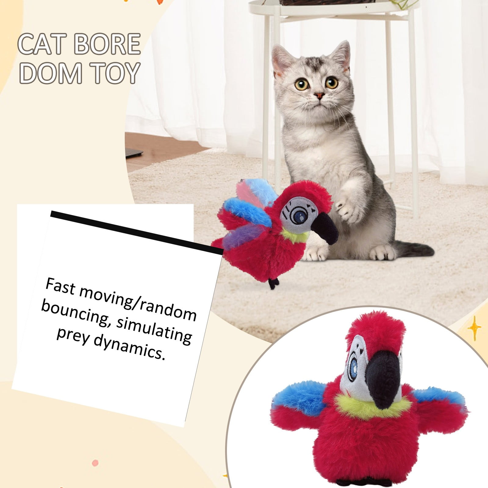 Electric Intelligent Shaking Bird Toy for Cats, Simulation Design for ...