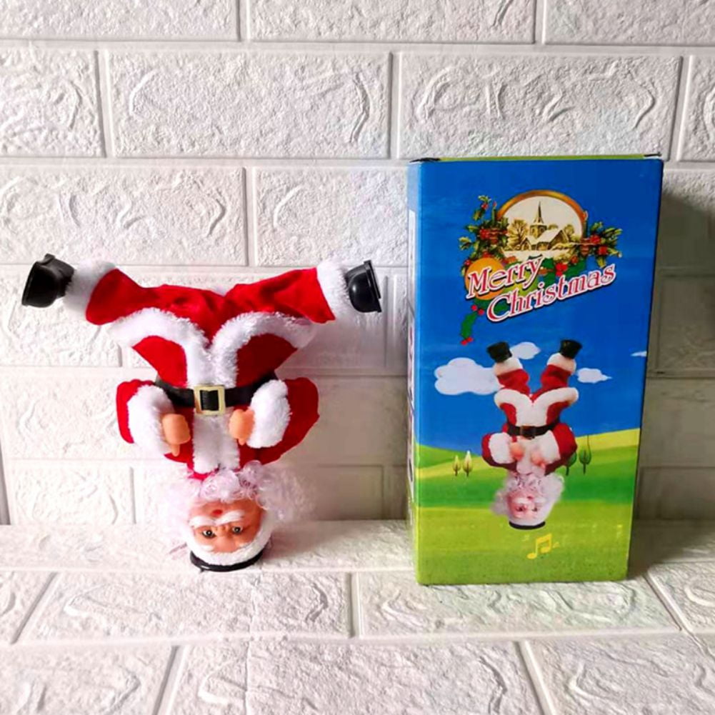 Electric Inverted Santa Claus Doll With Music Singing Dancing Christmas ...