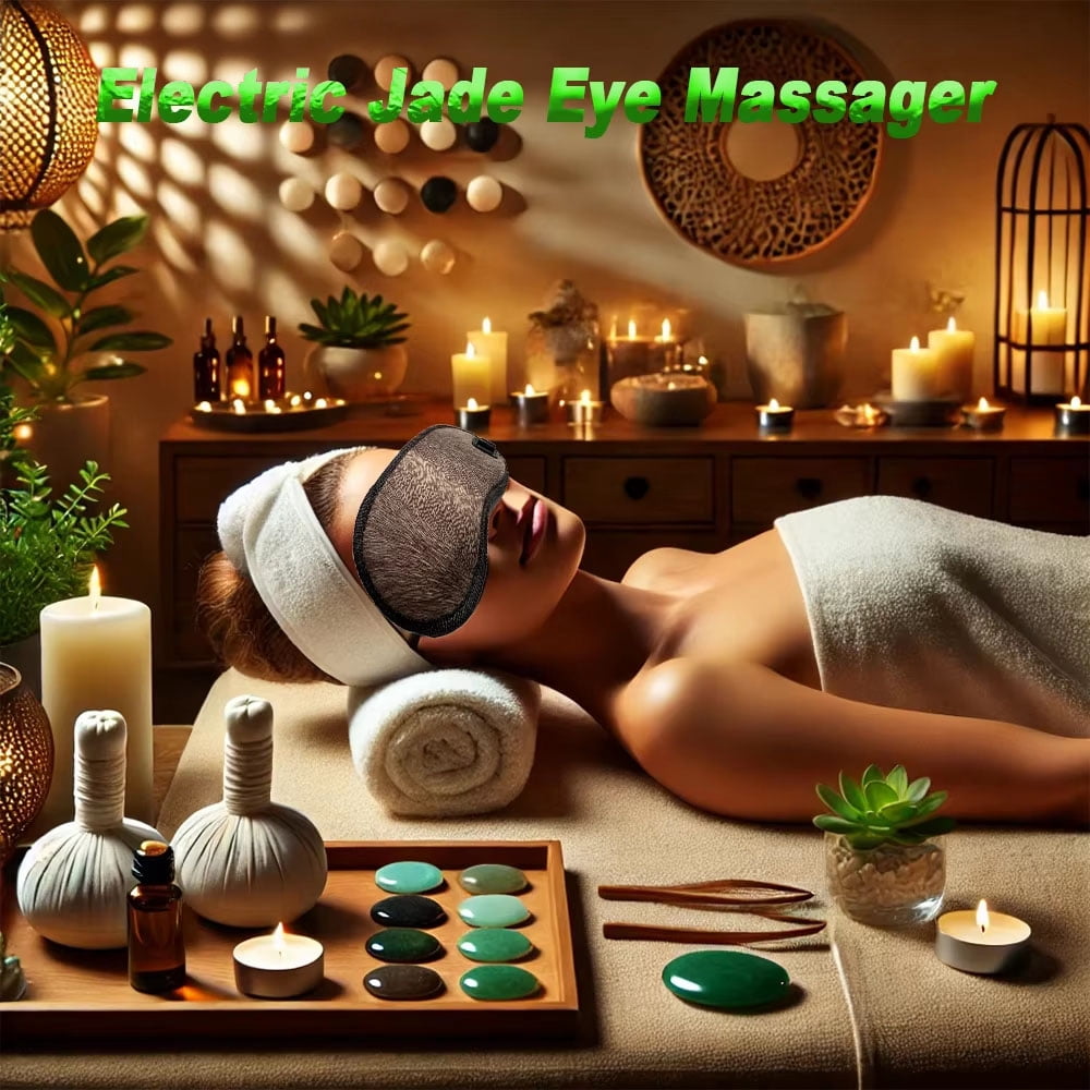 Electric Jade Eye Massager with Tourmaline Heat Therapy relaxes eye ...