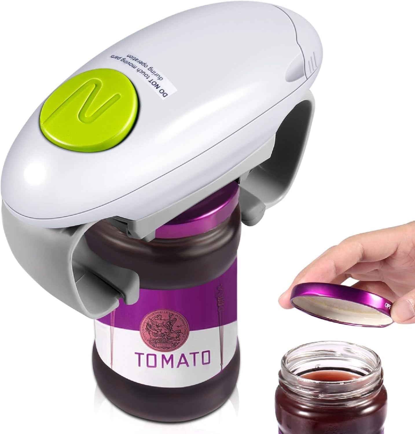 EZ Off Jar Opener, Easy Twist Multi Cap, White - Under Cabinet Lid & Bottle Opener for Seniors ...