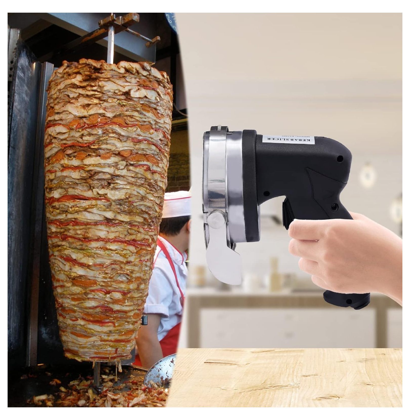 Electric Kebab Slicer Professional Shawarma Doner Meat Cutter 110V 80W ...