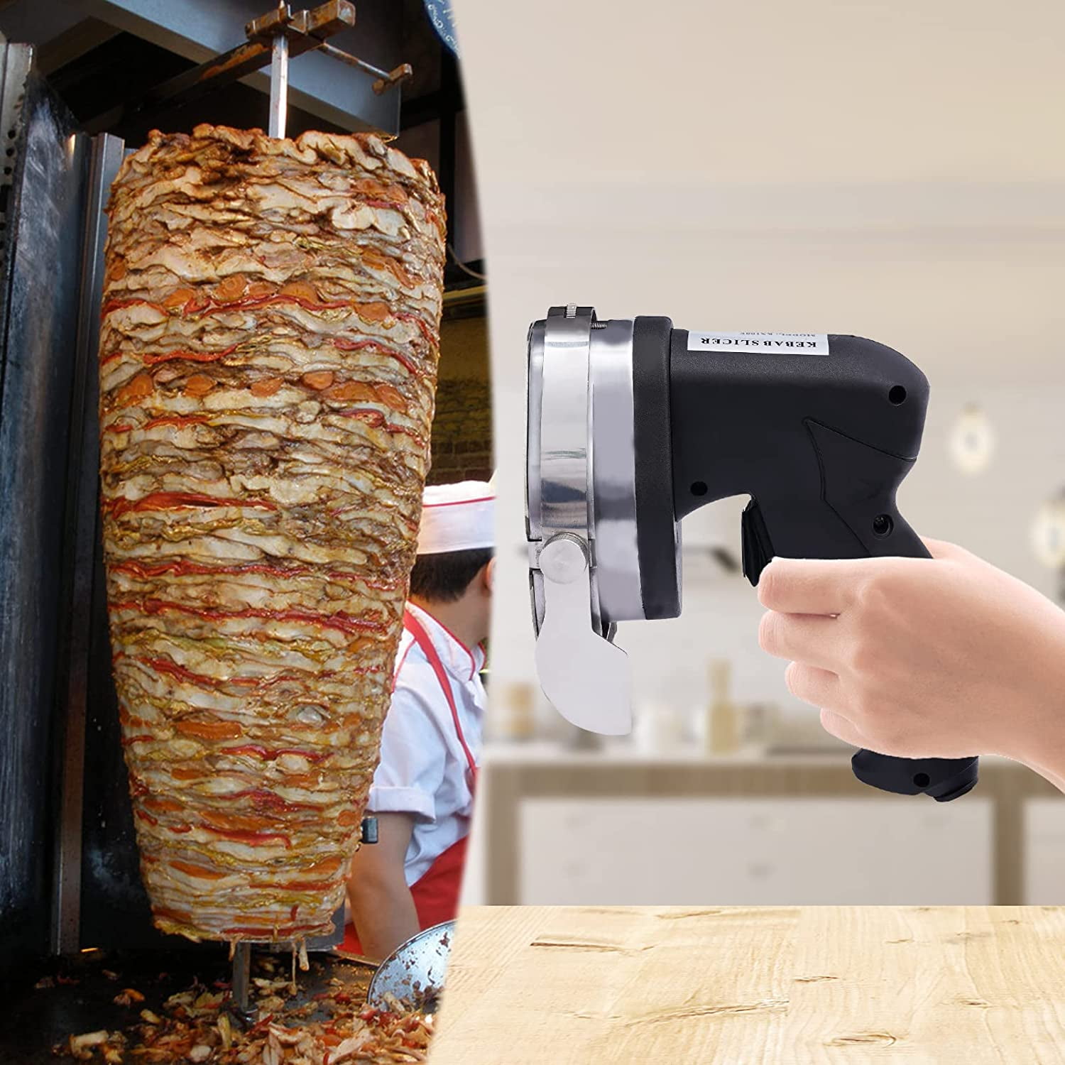 Electric Kebab Slicer Professional Shawarma Doner Meat Cutter 110V 80W ...