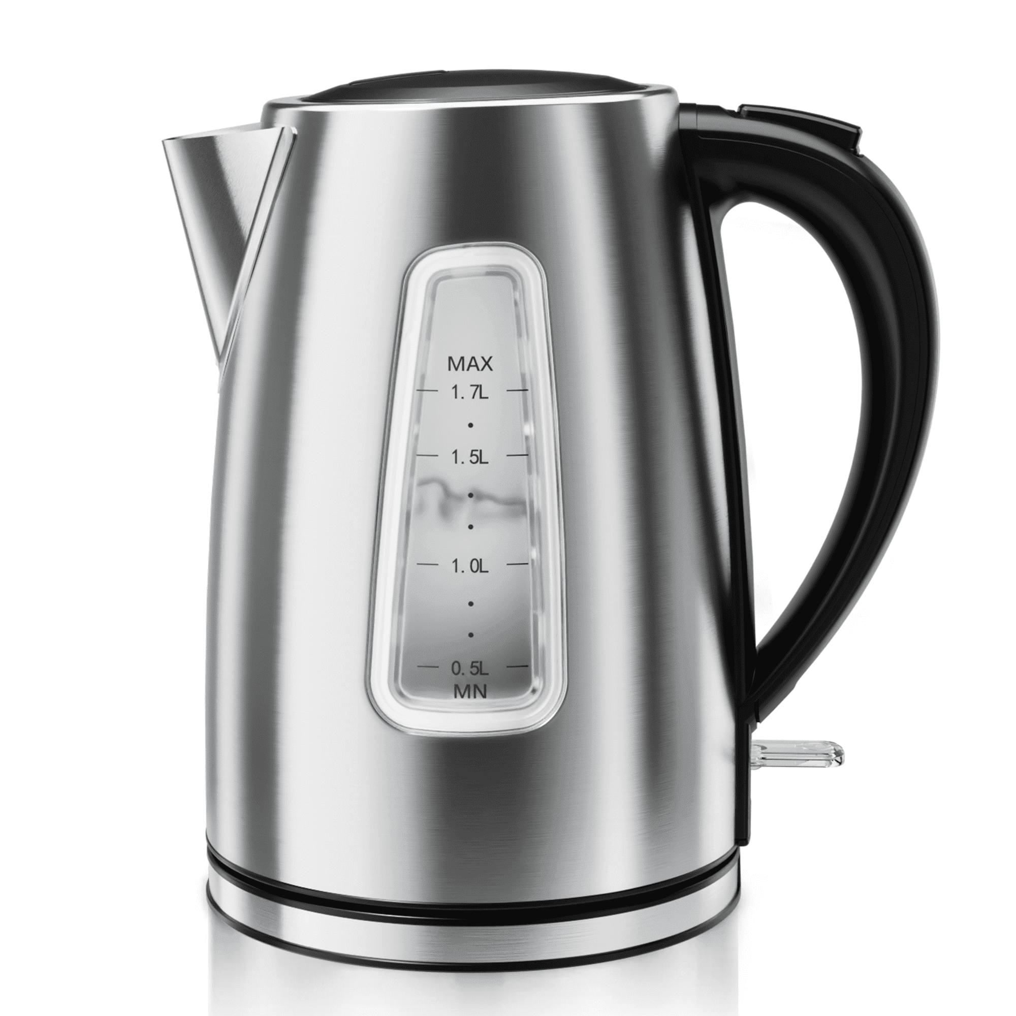 Electric Kettle - 1.7L Stainless Steel, 1500W Rapid Heating, LED Light ...