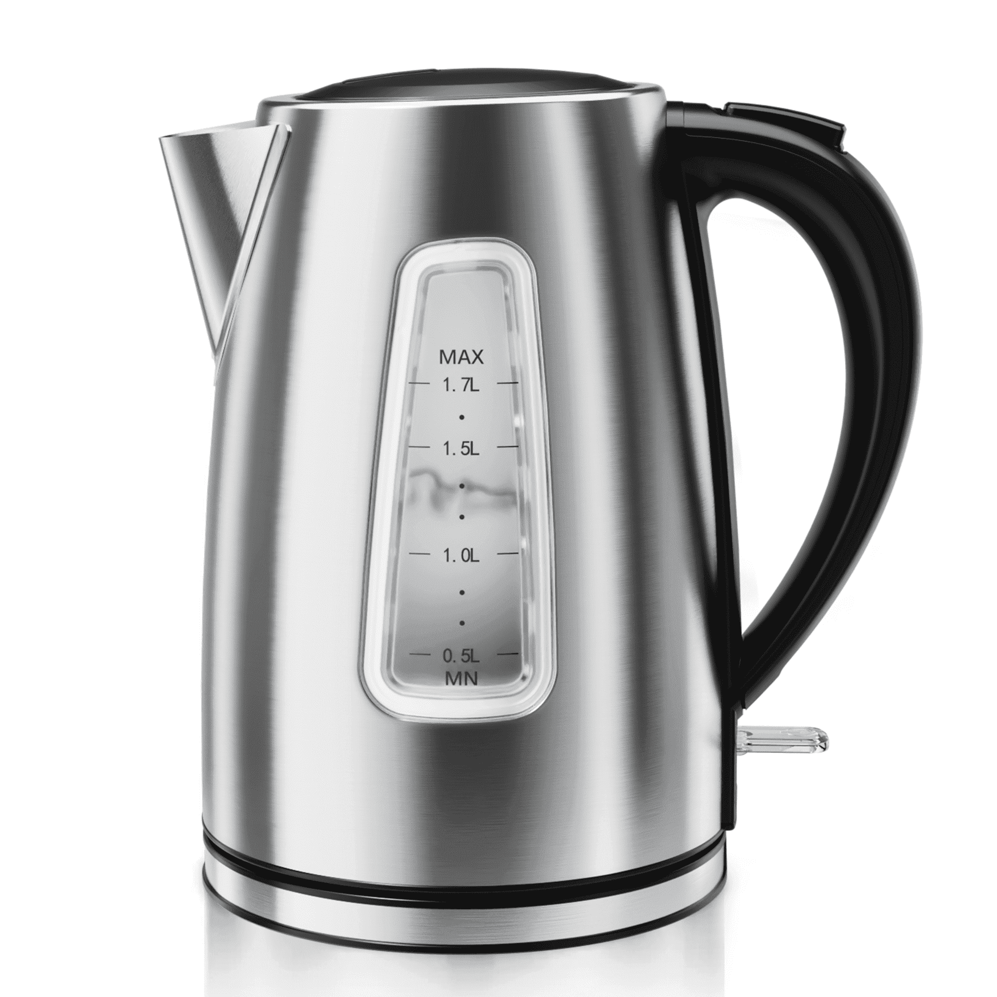 Electric Kettle - 1.7L Stainless Steel, 1500W Rapid Heating, LED Light ...