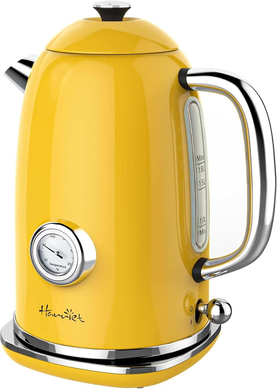 Electric Kettle, 1.8L Retro Tea Kettle with rmometer, 1500W Stainless ...
