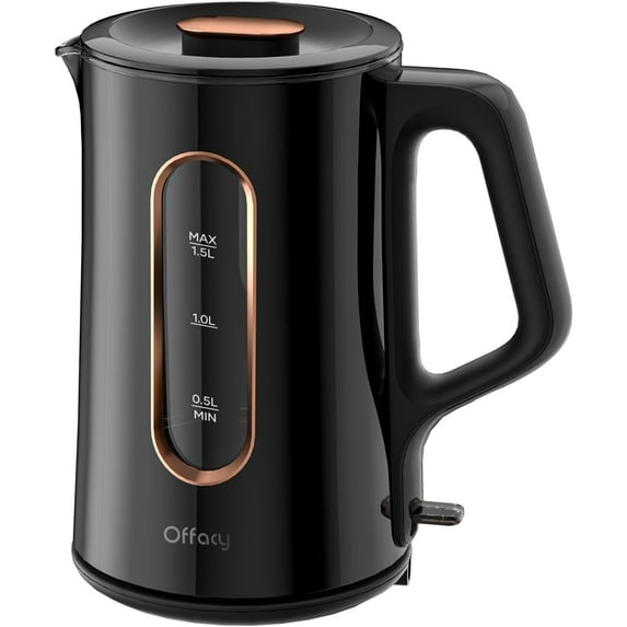 Electric Kettle, Double Wall Glass Inner, Hot Water Boiler Heater Pot ...