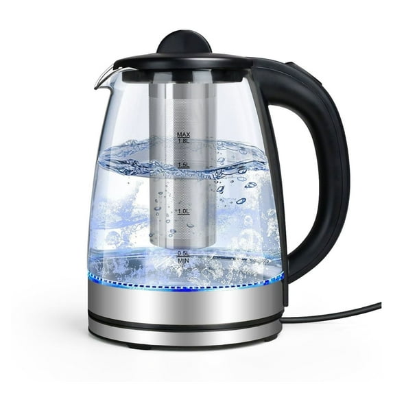 Electric Kettle with Stainless Steel Removable Infuser: 2L Borosilicate ...