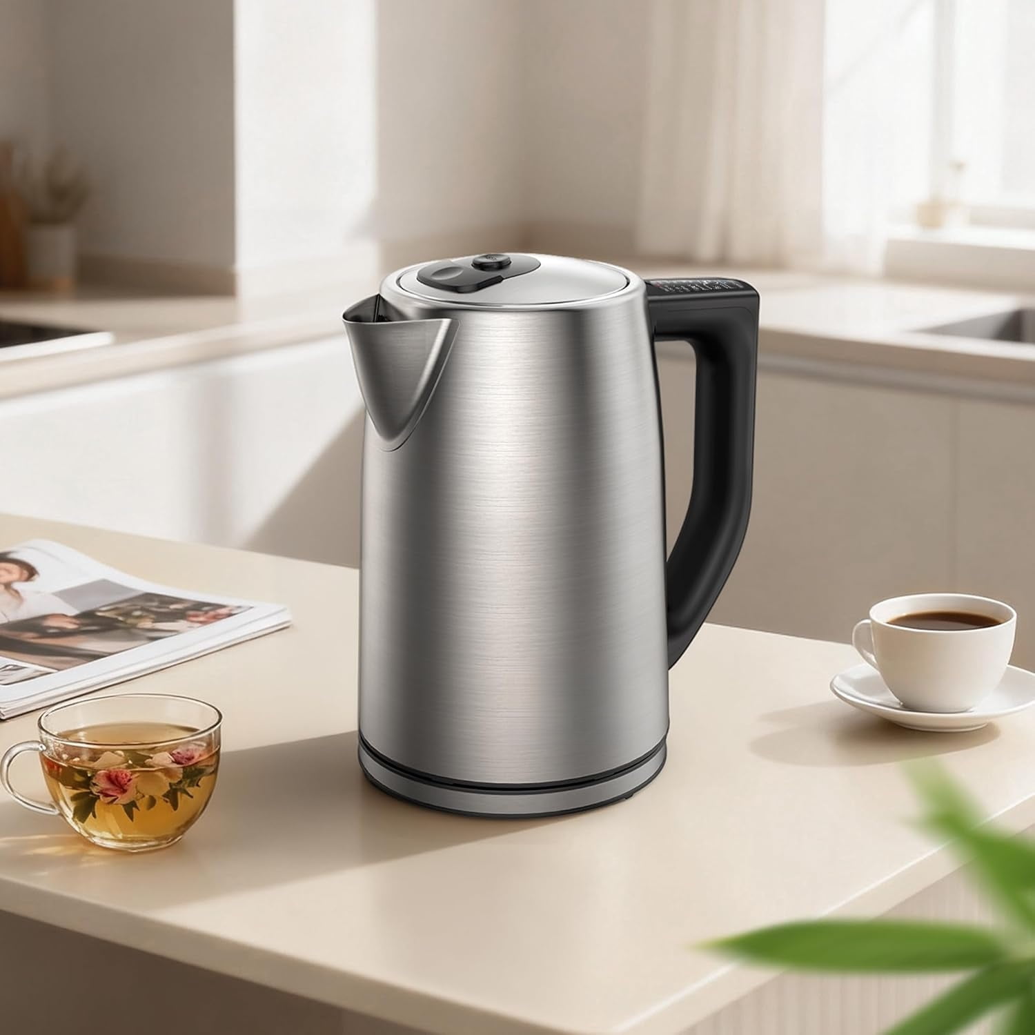 Electric Kettle Temperature Control, 1.7L Stainless Steel Tea Pot, Hot ...