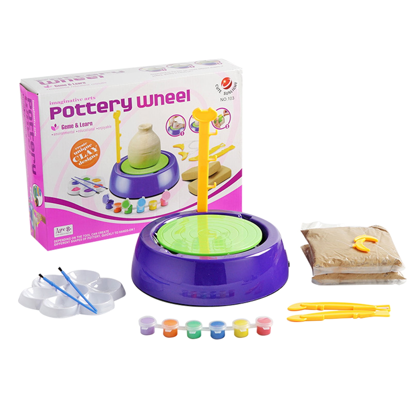 Electric Kids DIY Ceramic Pottery Wheel, Handmade Arts & Crafts Clay ...