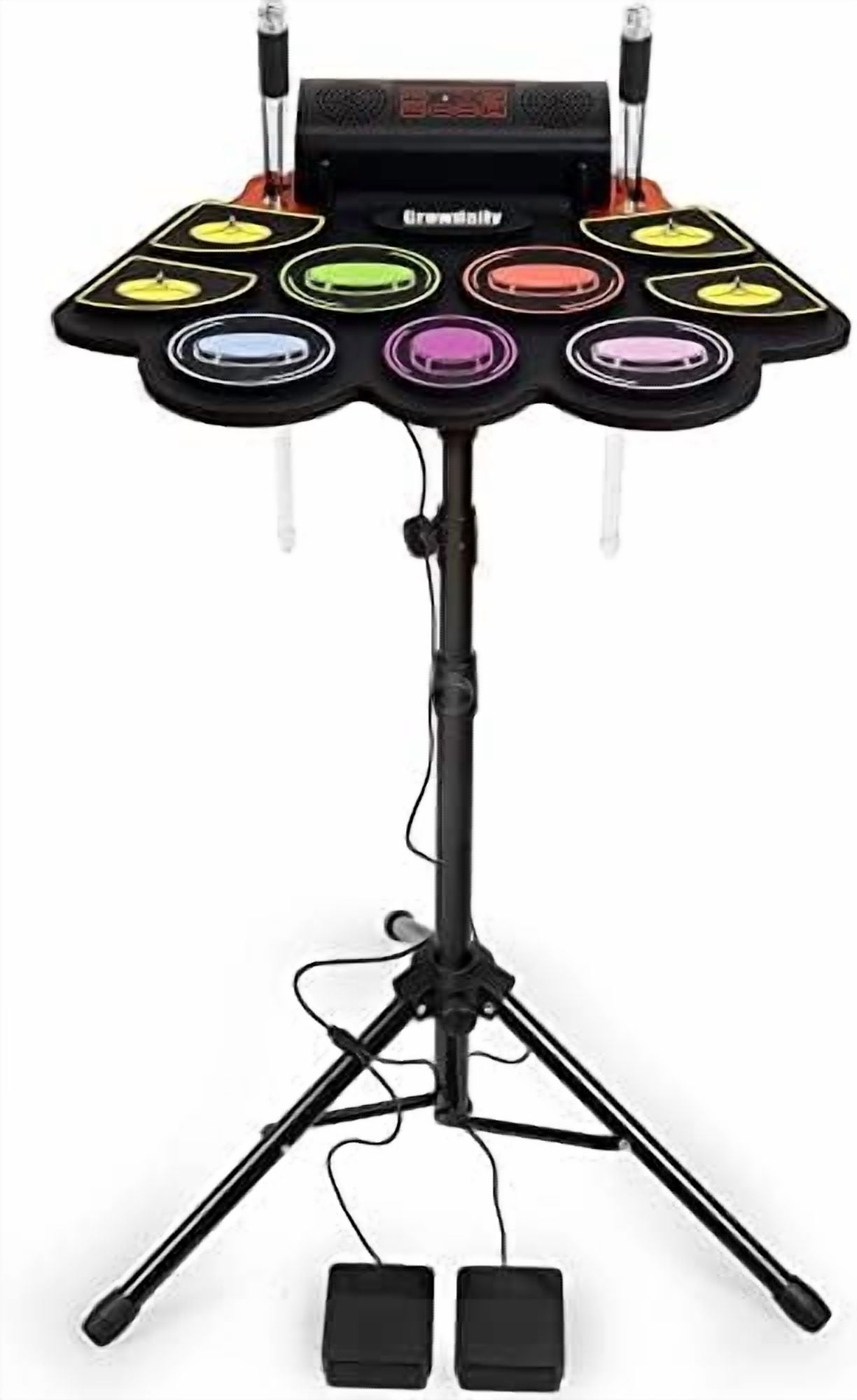 Electric Kids Drum Set,Electronic Drum Set Practice 9 Pads With Stand ...