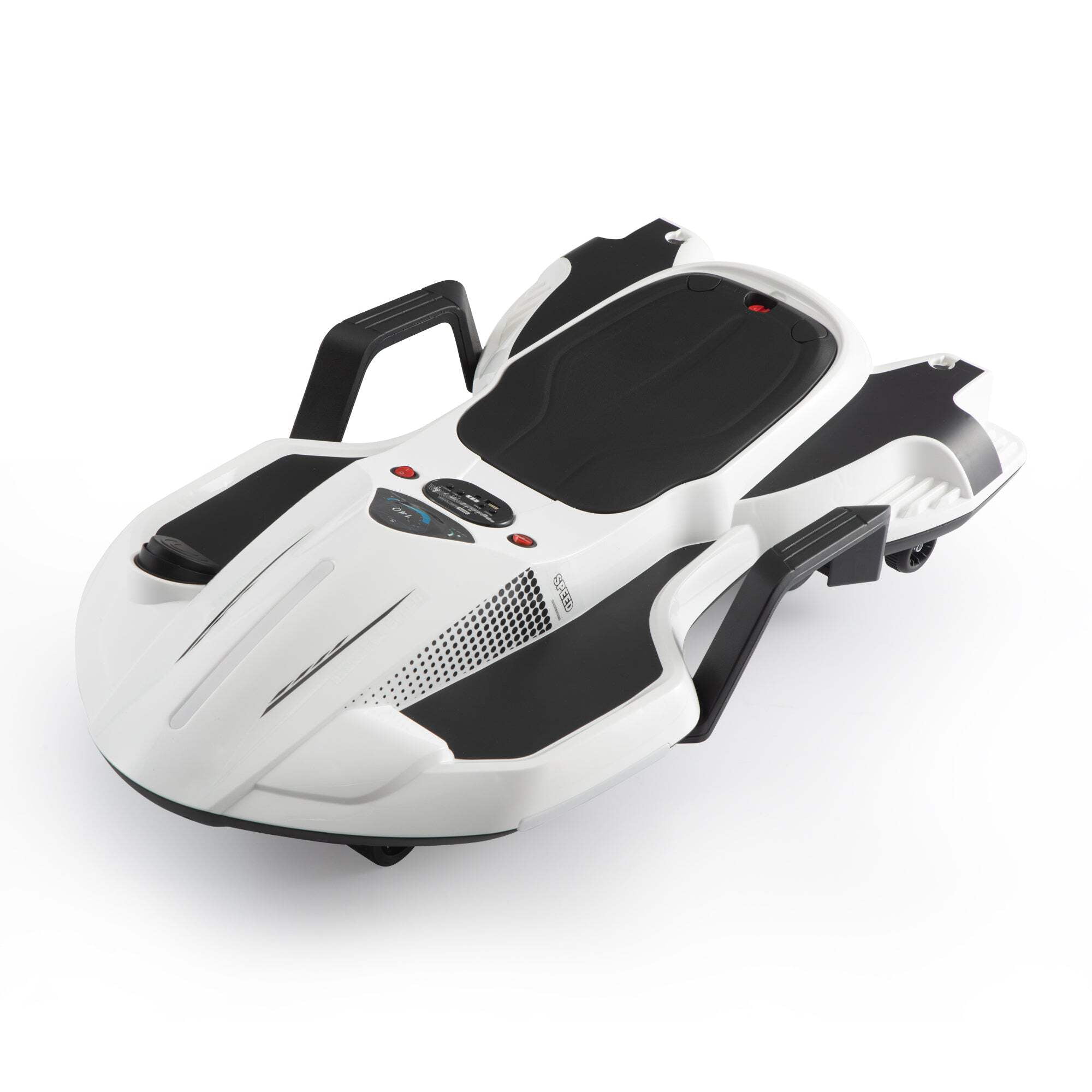Electric Kids Racing Car With Music And Lights, White White 100 149 Lbs ...