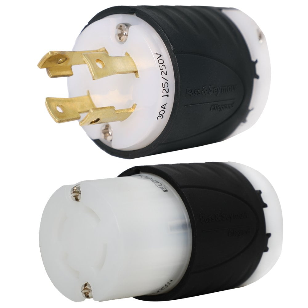 Electric L14-30P + L14-30R Generator Plug & Connector Set - 30A, 125 ...
