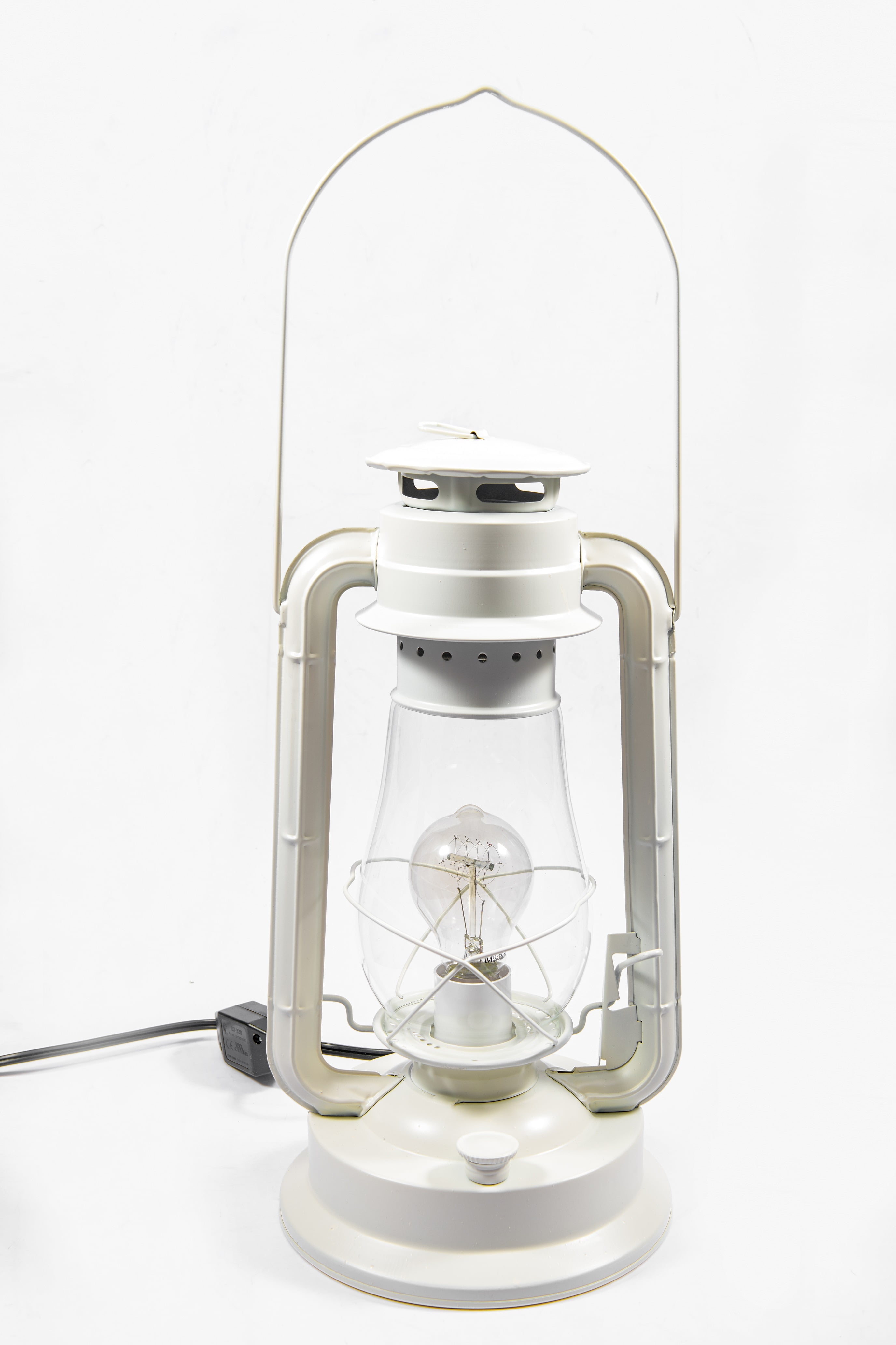 Electric Lantern Table Lamp 15 inches Tall with Large Hurricane Glass ...