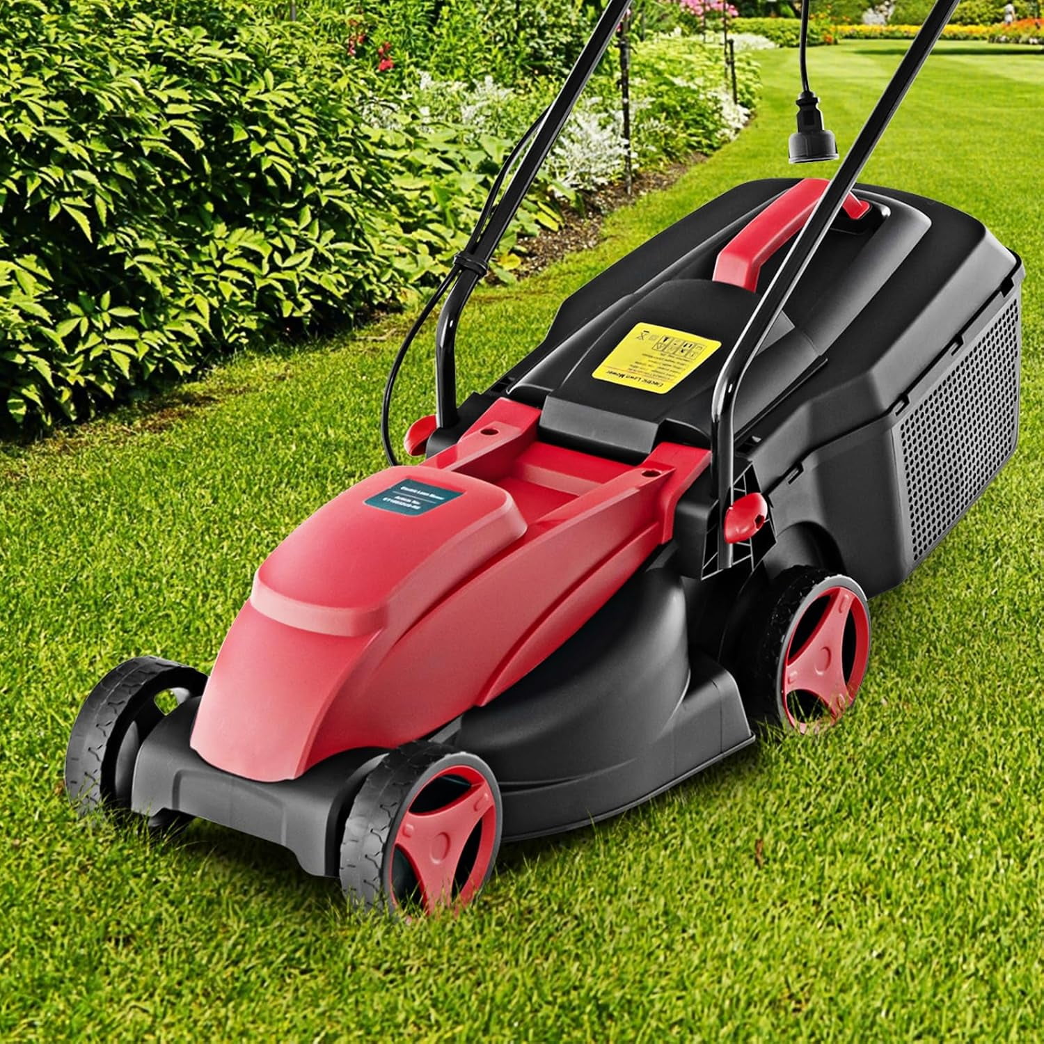 Electric Lawn Mower, 13" Corded Lawnmower with 10 Amp Copper Motor, 6.6 ...