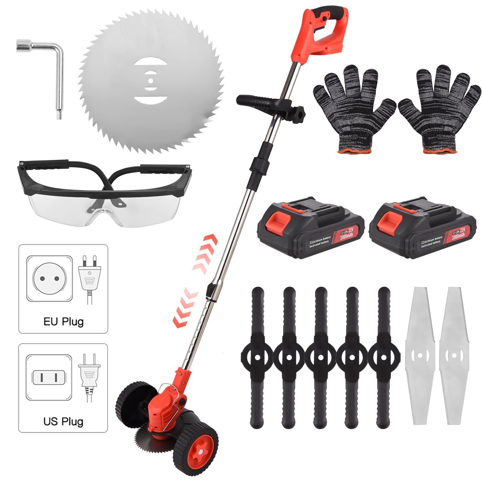 Electric Lawn Mower,With Wheels Weed Stick Weed Lawns With Weed Battery ...