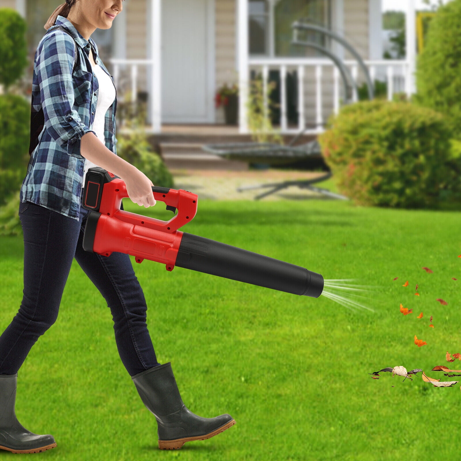Electric Leaf Blower Cordless 21v Battery Powered With Battery And ...