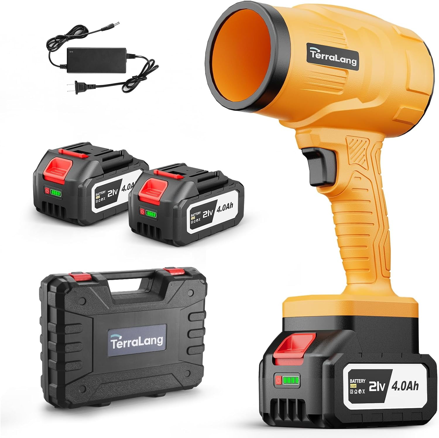 Electric Leaf Blower Cordless,800000RPM Adjustable Gear Handheld Leaf Blower with 2 * 4.0Ah ...