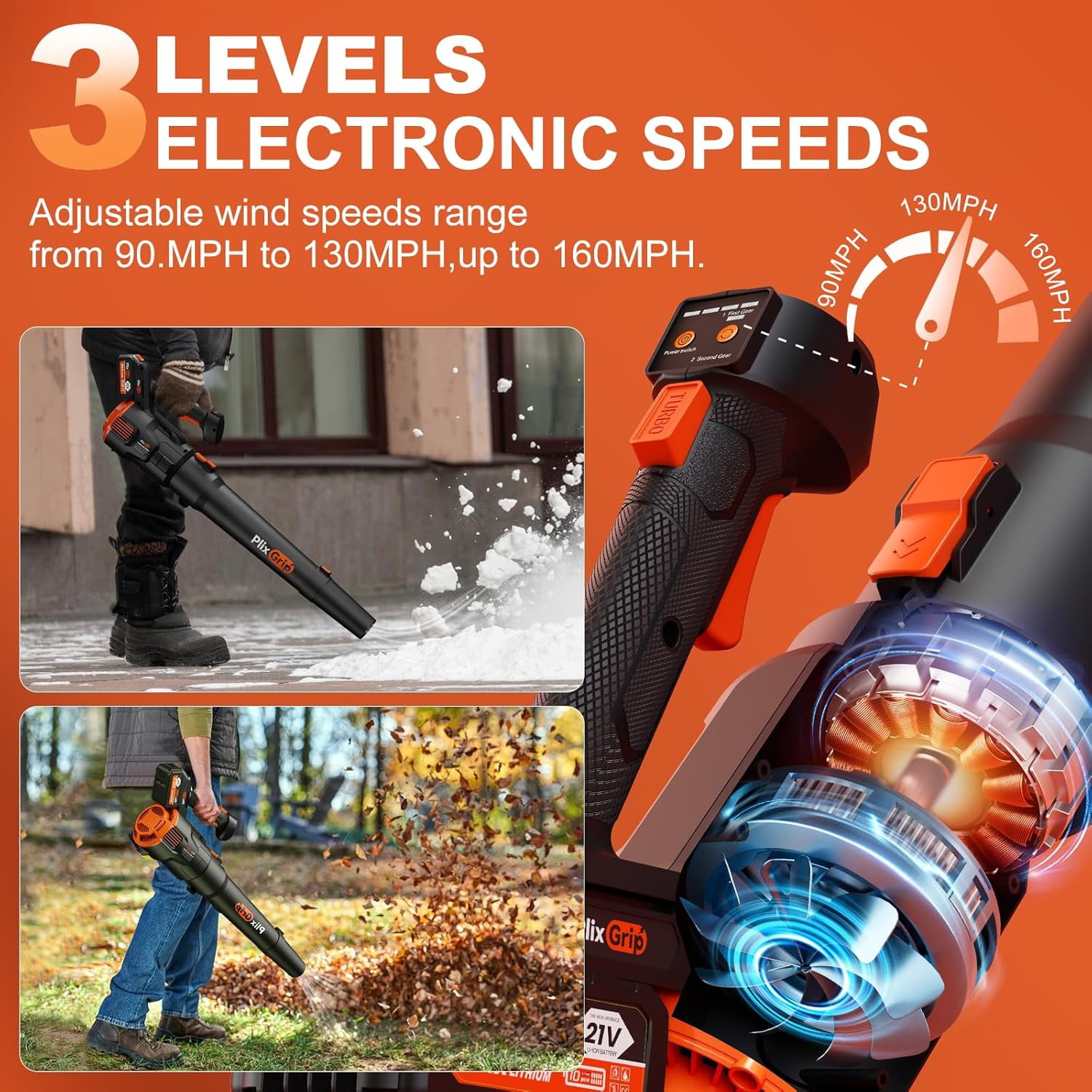 Electric Leaf Blower Cordless, Leaf Blower Cordless with 2 Battery and ...