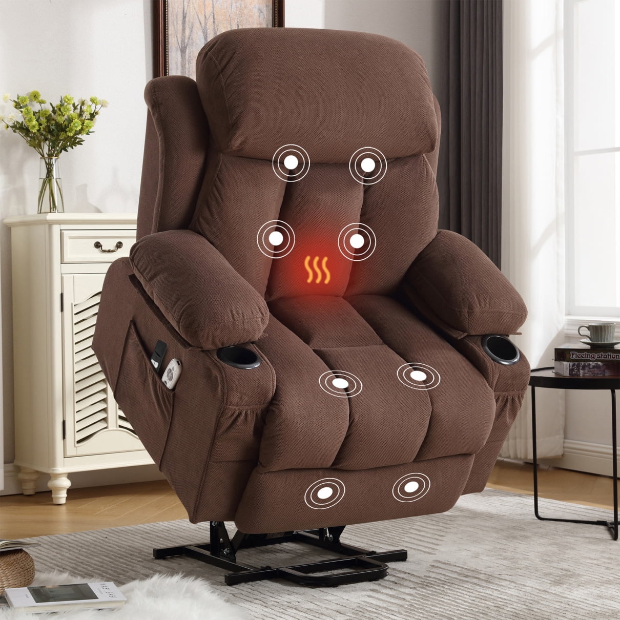 Electric Lift Recliner Chair with Heat and Vibration Massage for ...